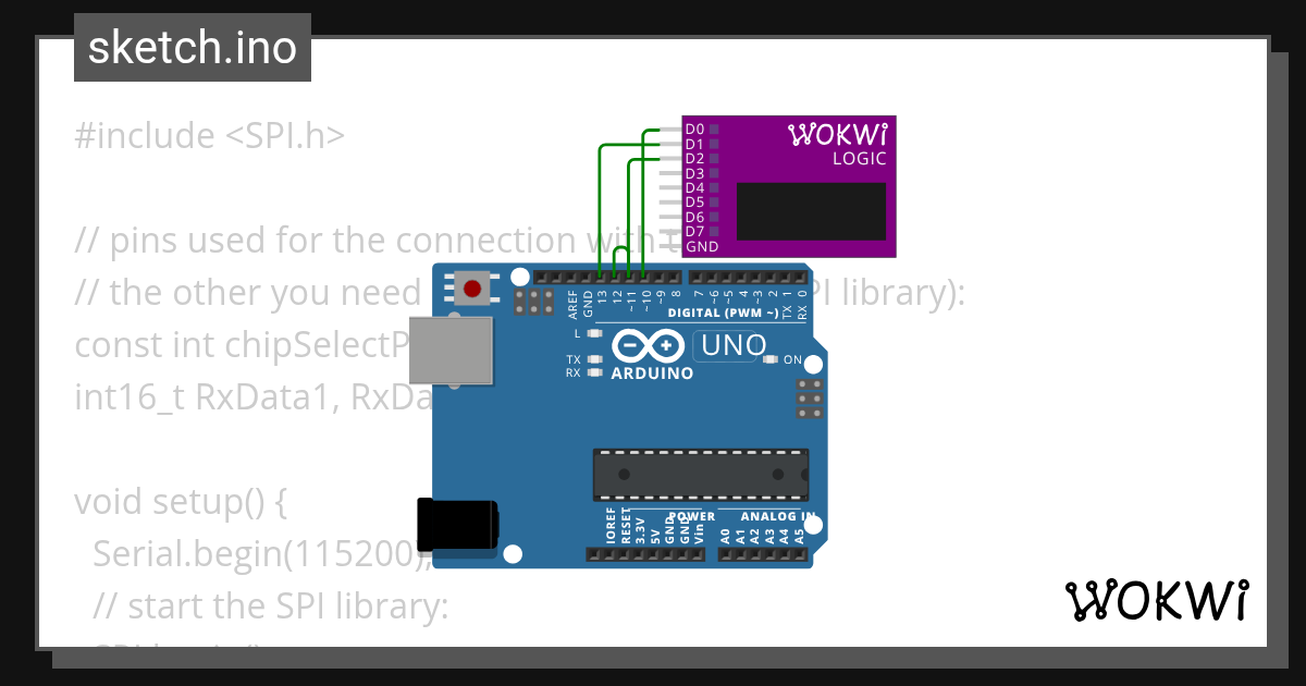 SPI V1 - Wokwi ESP32, STM32, Arduino Simulator