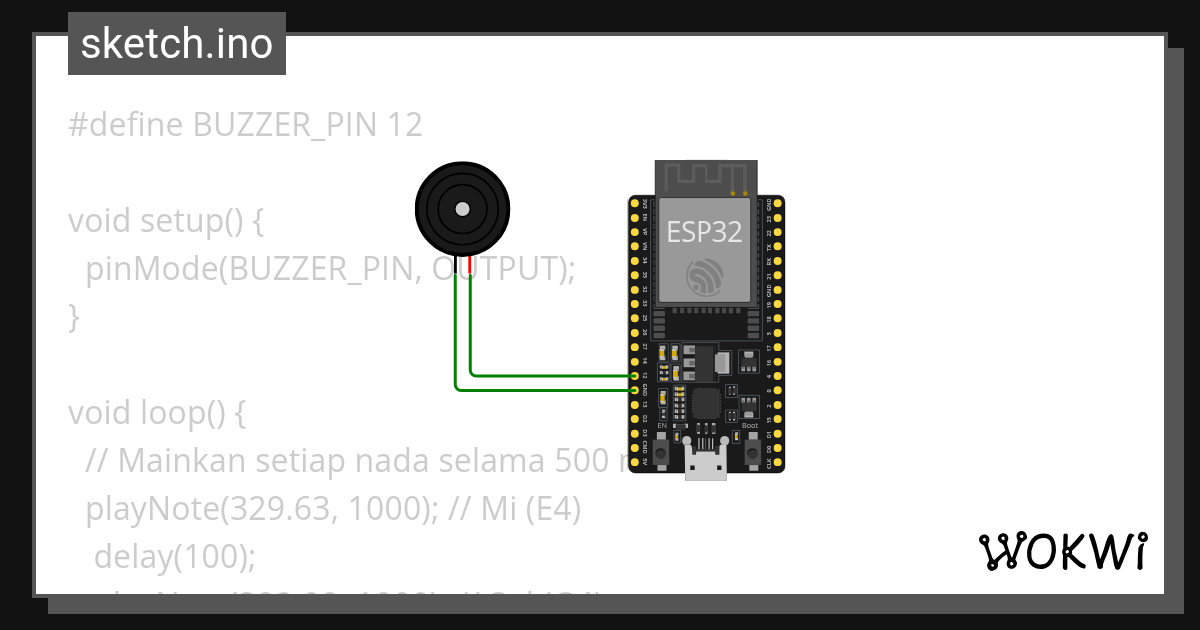Buzzer Wokwi Esp32 Stm32 Arduino Simulator 4920