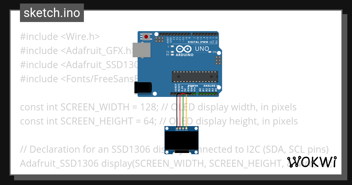 Nombres OLED - Wokwi ESP32, STM32, Arduino Simulator