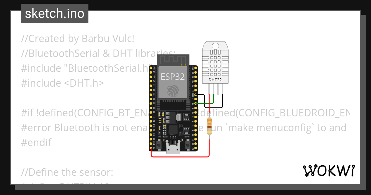 DHT_Bluetooth.ino - Wokwi ESP32, STM32, Arduino Simulator