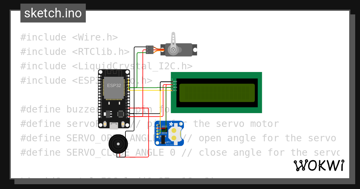 Alarm Servo Wokwi Esp32 Stm32 Arduino Simulator 1500
