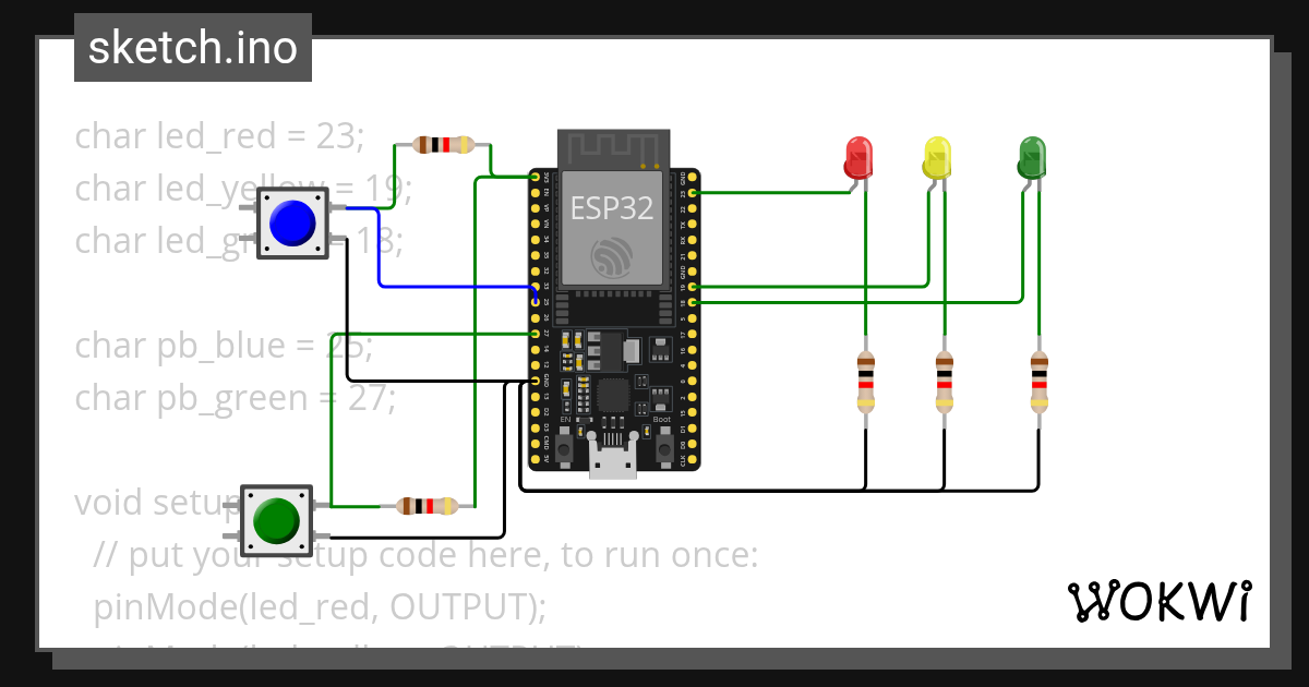lab3_Two button_Two led 4/5 - Wokwi ESP32, STM32, Arduino Simulator