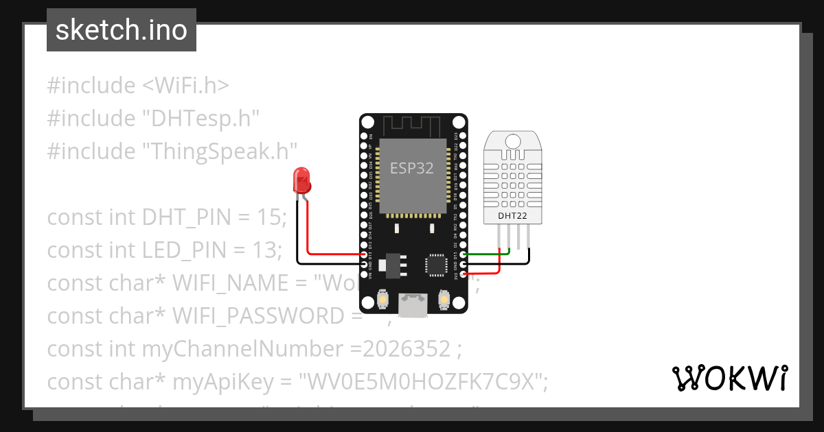 Temp&Humid - Wokwi ESP32, STM32, Arduino Simulator