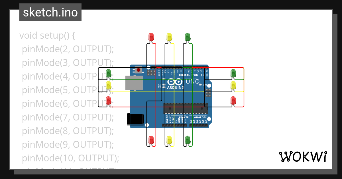 Traffic Light - Wokwi ESP32, STM32, Arduino Simulator