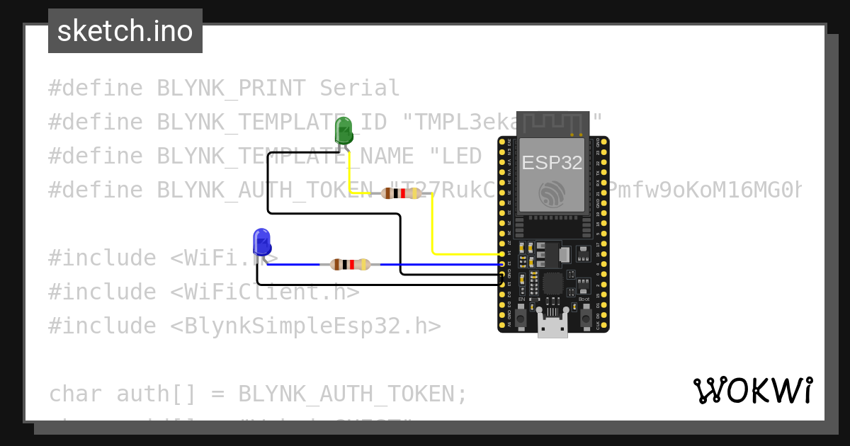 Led Control Via Cloud Wokwi Esp32 Stm32 Arduino Simulator 