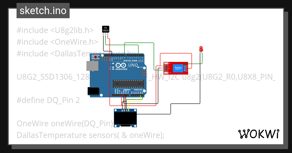 48 Ds18b20 繼電器 Wokwi Esp32 Stm32 Arduino Simulator 