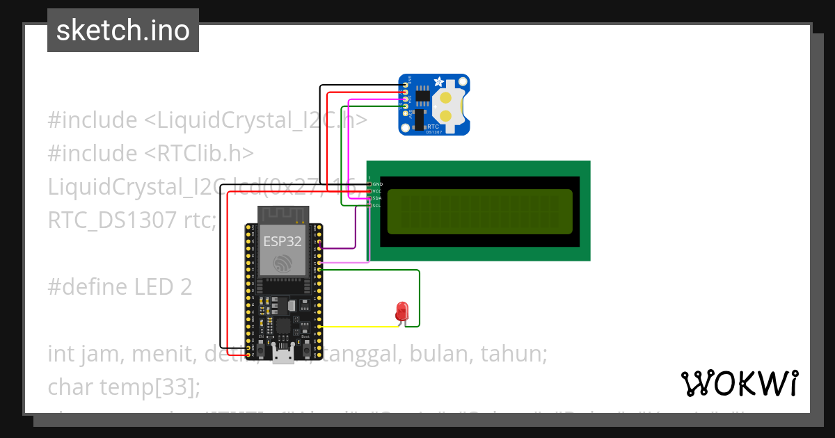 Jam Digital Wokwi Esp32 Stm32 Arduino Simulator 