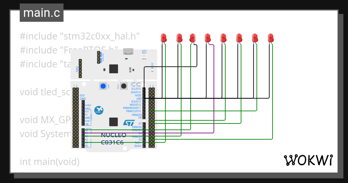 STM32 freertos 8 leds sens 1 Copy - Wokwi ESP32, STM32, Arduino Simulator