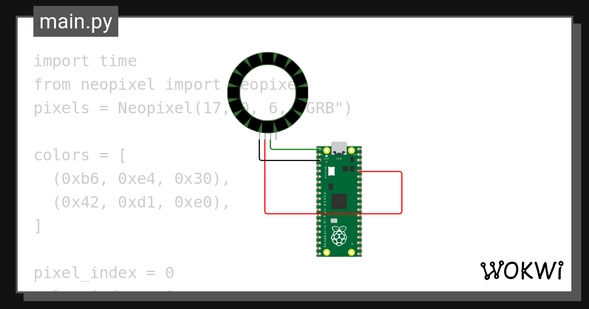 Pi Pico Micropython Neopixels Template Copy Wokwi Esp32 Stm32 Arduino Simulator
