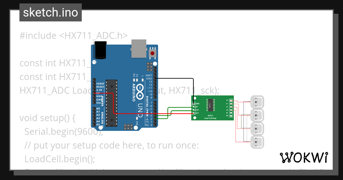 hx711Test - Wokwi ESP32, STM32, Arduino Simulator