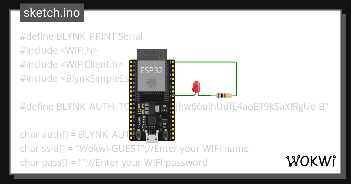 CONTROL LED PB - Wokwi ESP32, STM32, Arduino Simulator