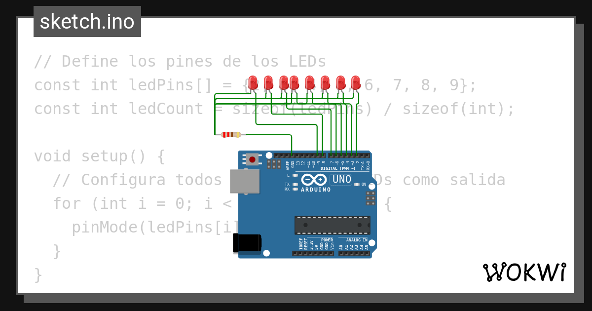 8 Leds Udec 102 Mateo Parra Lopez Copy Wokwi Esp32 Stm32 Arduino Simulator 3457