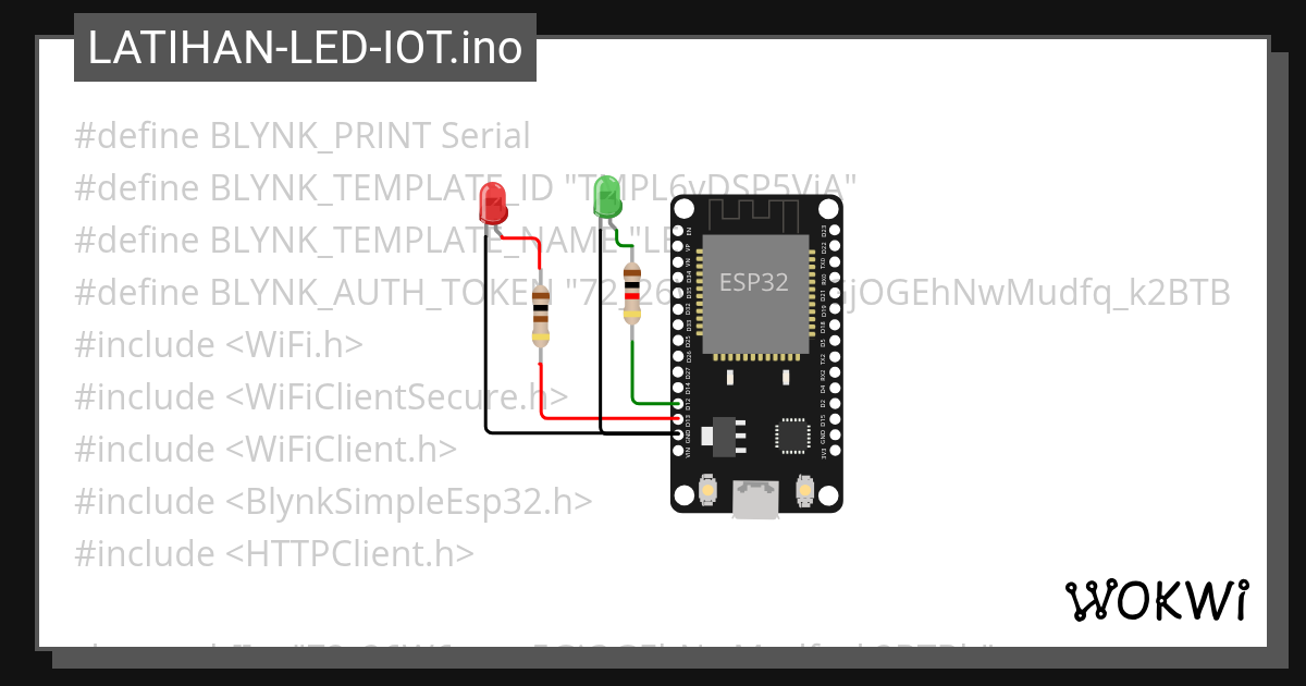IOT LED - Wokwi ESP32, STM32, Arduino Simulator