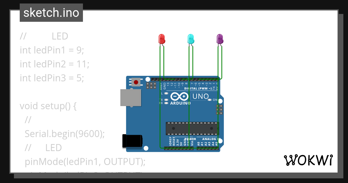 修改流水呼吸灯 Wokwi Esp32 Stm32 Arduino Simulatoreos 7916