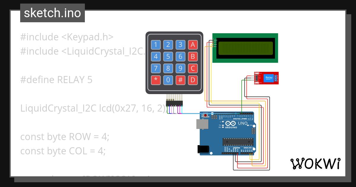 Keypad With Relay - Wokwi ESP32, STM32, Arduino Simulator