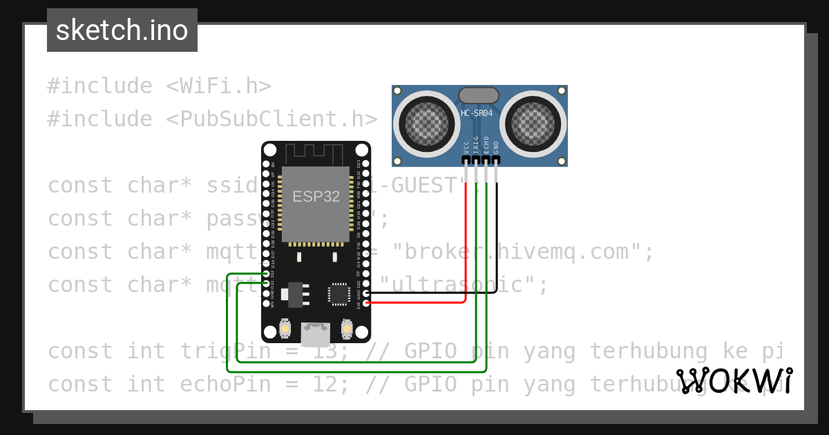 Ultrasonic Sensor Wokwi Esp32 Stm32 Arduino Simulator 7435