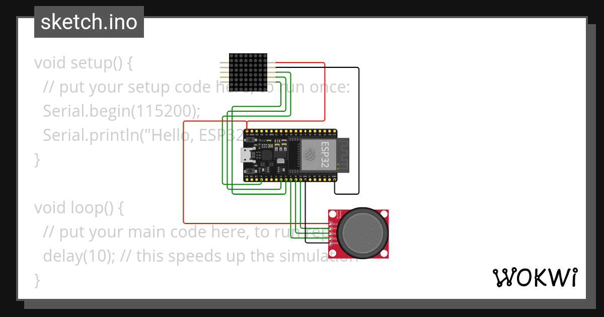 摇杆led点阵 Wokwi Esp32 Stm32 Arduino Simulator 7728
