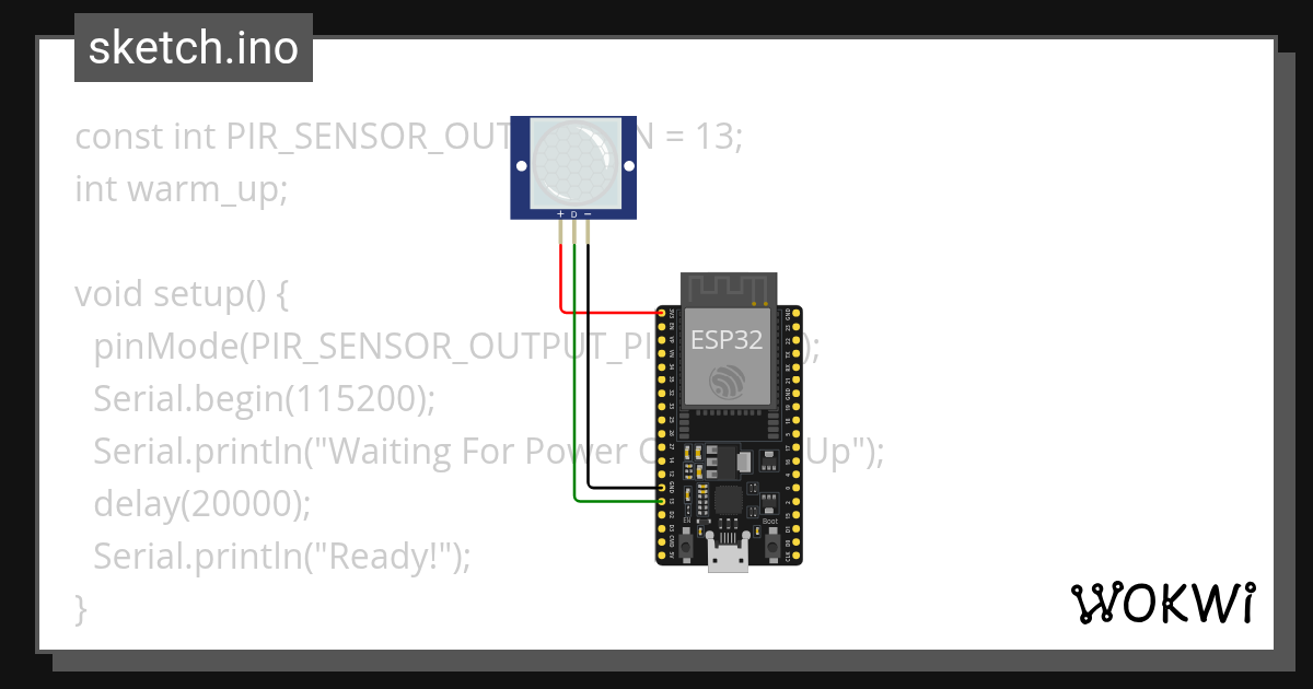 Pir Sensor Wokwi Esp32 Stm32 Arduino Simulator 5165