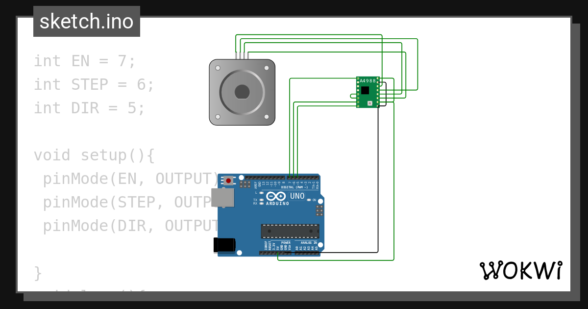 Step Motor Uygulaması Wokwi Esp32 Stm32 Arduino Simulator