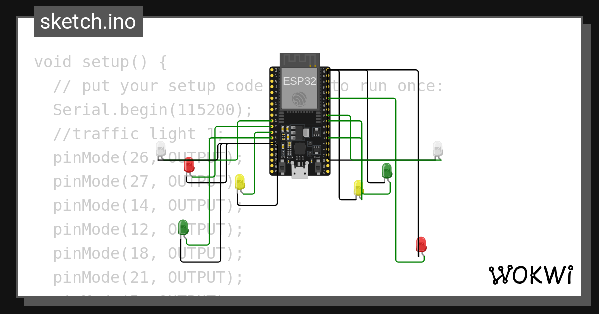 Led Mobil Wokwi Esp32 Stm32 Arduino Simulator