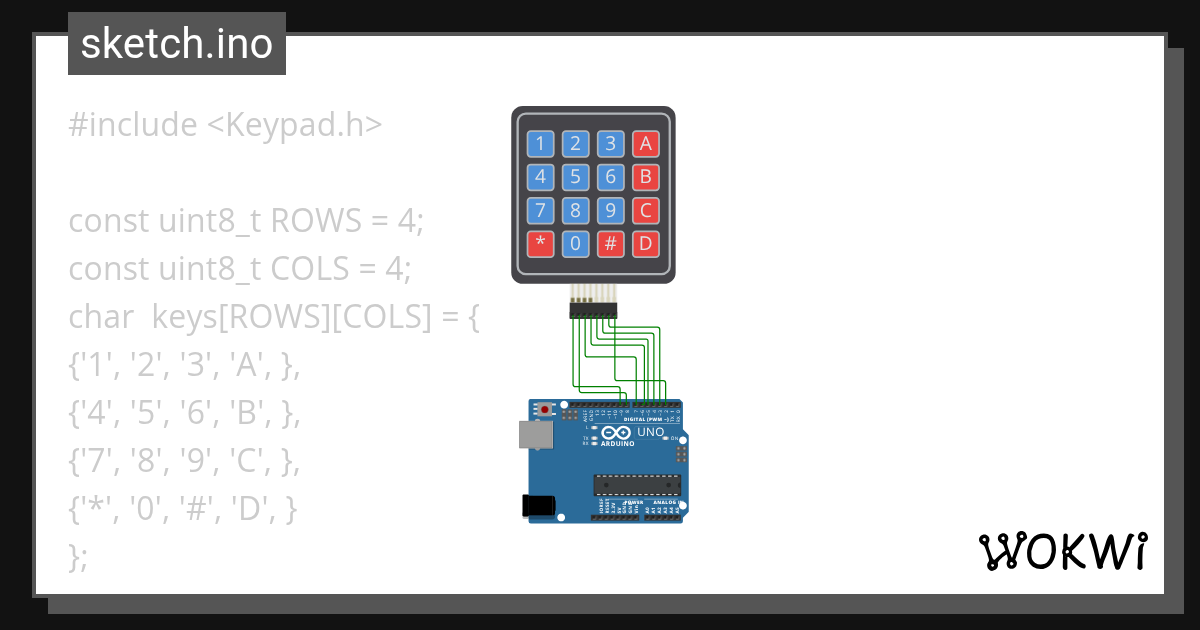 6.KEYPAD - Wokwi ESP32, STM32, Arduino Simulator