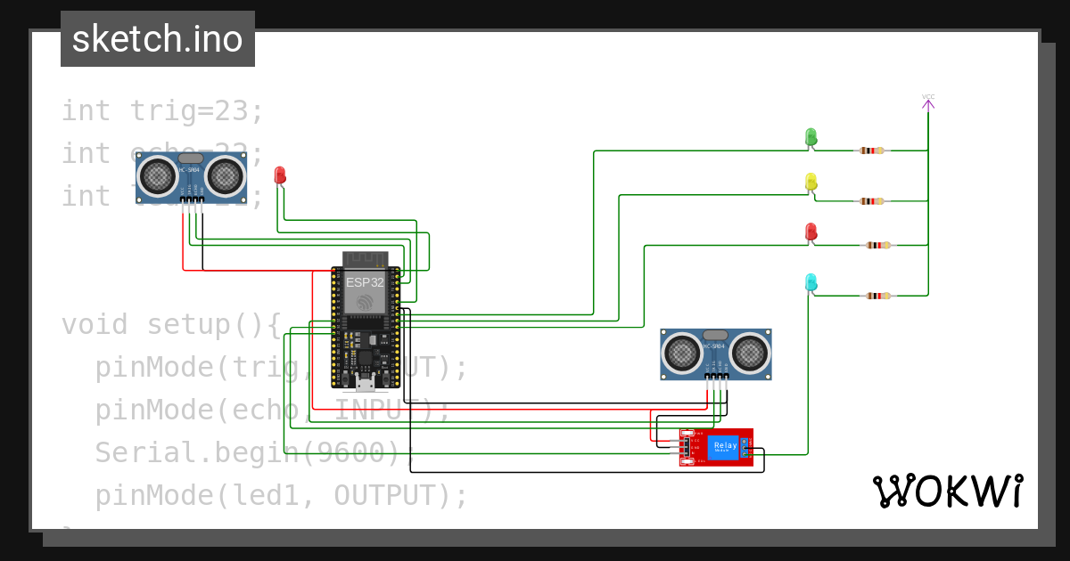 Latihan Ultrasonic Copy Wokwi Esp32 Stm32 Arduino Simulator 7314