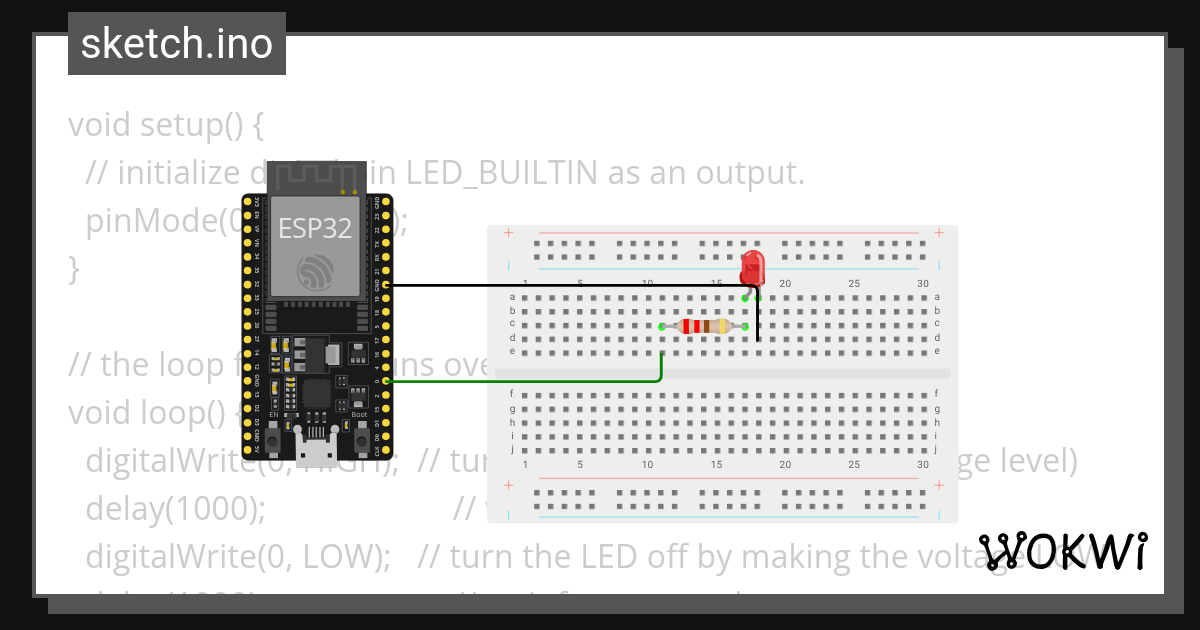 Blink Led Kethmika Wokwi Esp32 Stm32 Arduino Simulator