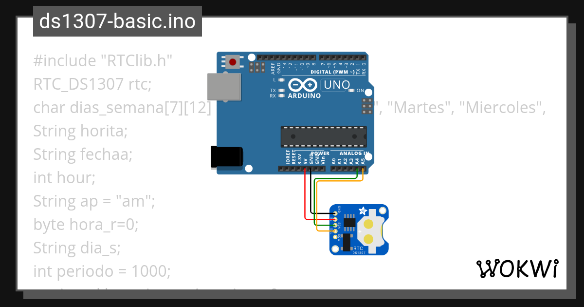 ds1307-basic.ino Copy - Wokwi ESP32, STM32, Arduino Simulator