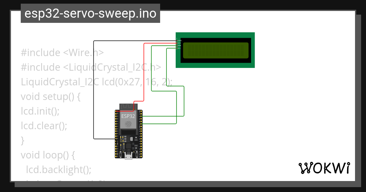 Projet5- IOT LCD I2C sénario6 - Wokwi ESP32, STM32, Arduino Simulator Projet5- IOT LCD I2C sénario6 - Wokwi ESP32, STM32, Arduino Simulator