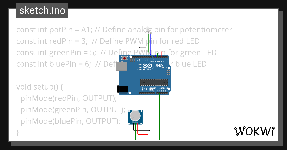 turn on rgb lights using potentiometer Copy (3) - Wokwi ESP32, STM32, Arduino Simulator