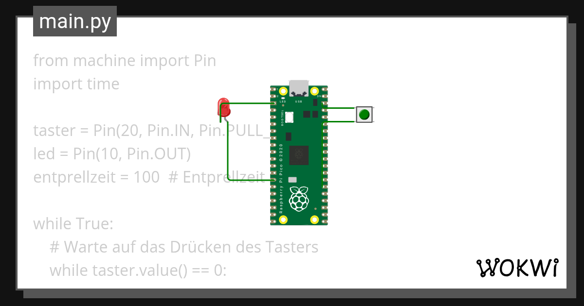 4_2_Entprellen_per_systemtimer - Wokwi ESP32, STM32, Arduino Simulator