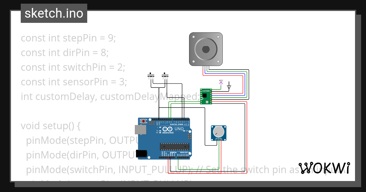 Stepper Nema17 + A4988 Copy - Wokwi ESP32, STM32, Arduino Simulator Stepper Nema17 + A4988 Copy - Wokwi ESP32, STM32, Arduino Simulator