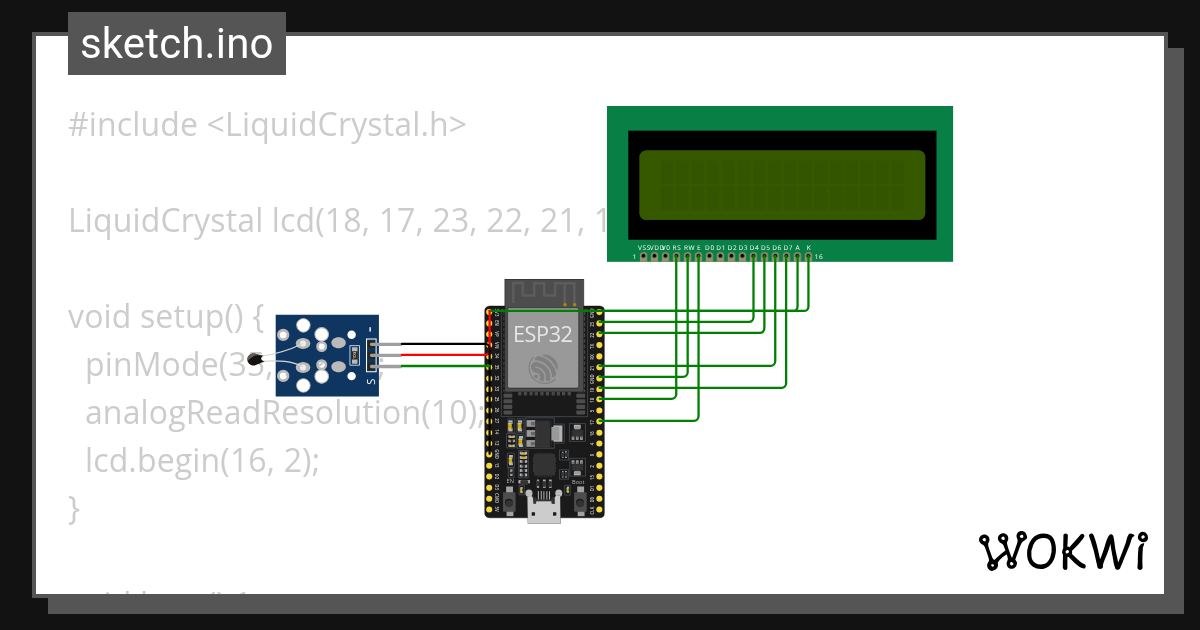 Analog Temperature Sensor Wokwi Esp32 Stm32 Arduino Simulator