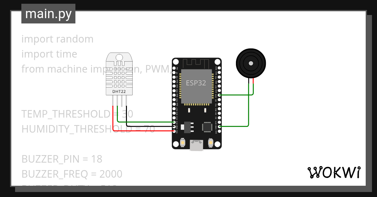 Temperature Monitoring system - Wokwi ESP32, STM32, Arduino Simulator