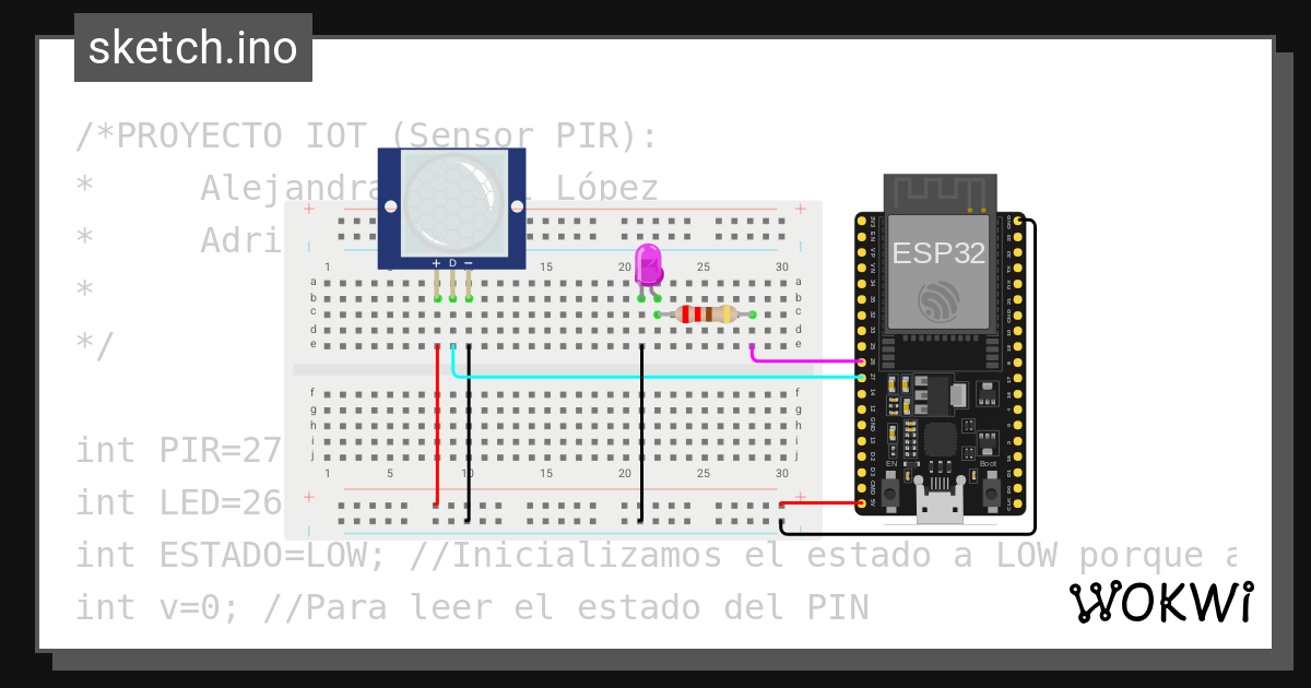 Sensor Pir Proyecto Iot Wokwi Esp32 Stm32 Arduino Simulator 3026