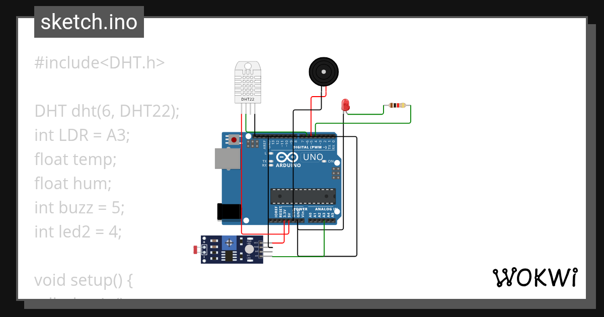 LDR project - Wokwi ESP32, STM32, Arduino Simulator