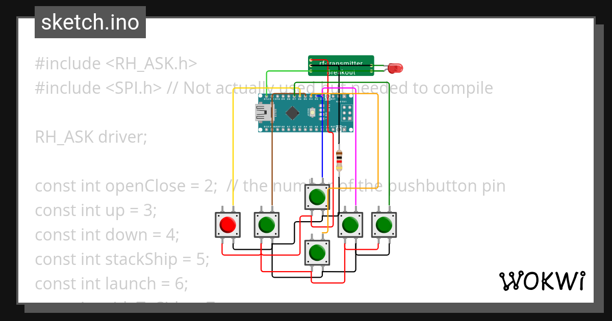 Mechazilla remote 2 - Wokwi ESP32, STM32, Arduino Simulator