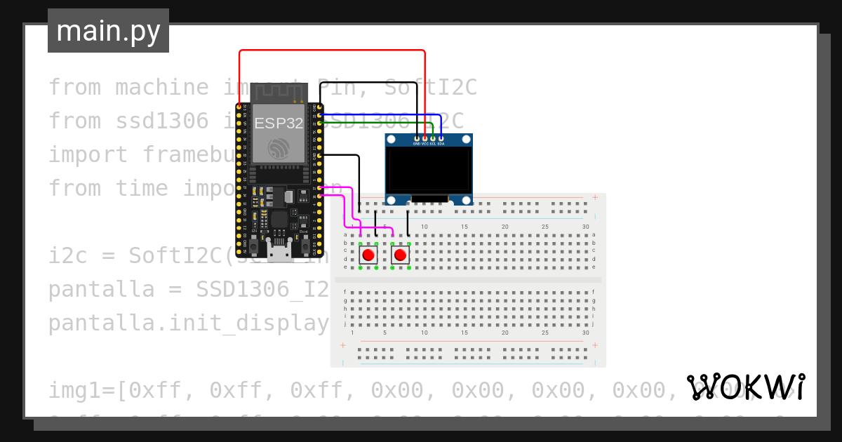 Oled I2c Esp32 Micropython Wokwi Esp32 Stm32 Arduino Simulator 5391