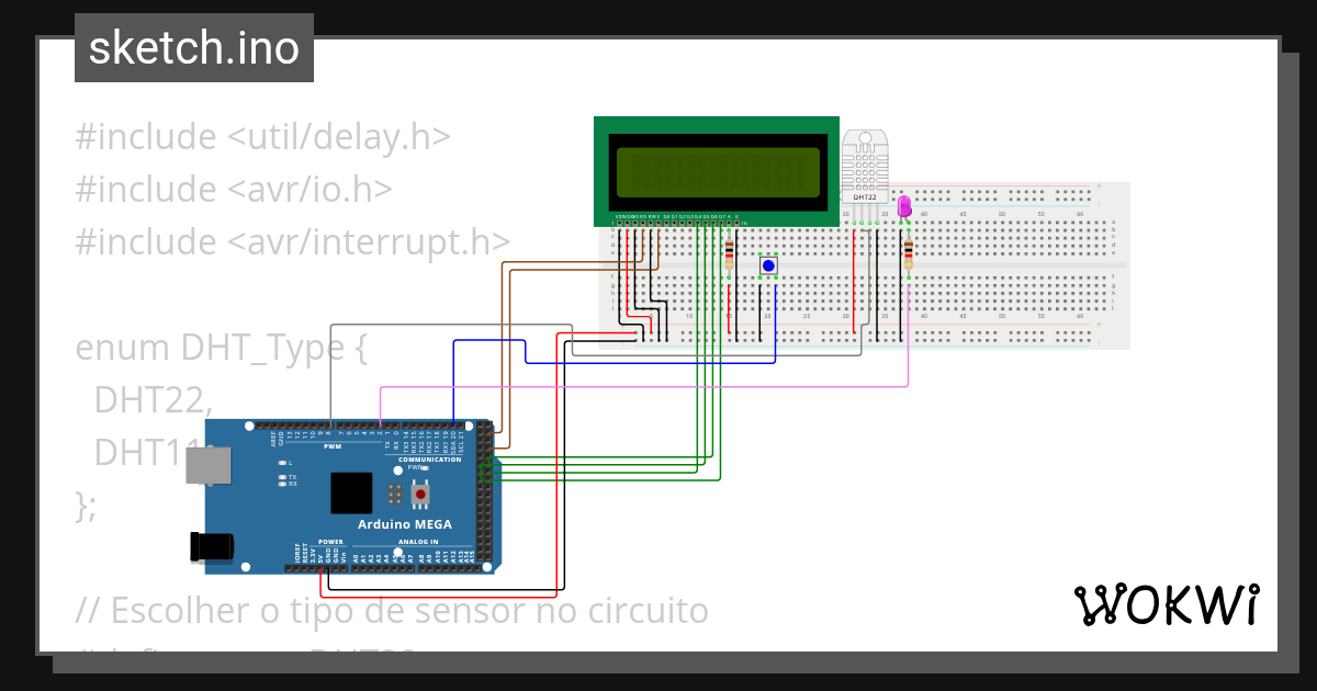 PROJETO PRONTO, C Comentários - Wokwi ESP32, STM32, Arduino Simulator