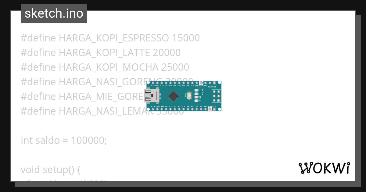 gpt menu cafe - Wokwi ESP32, STM32, Arduino Simulator