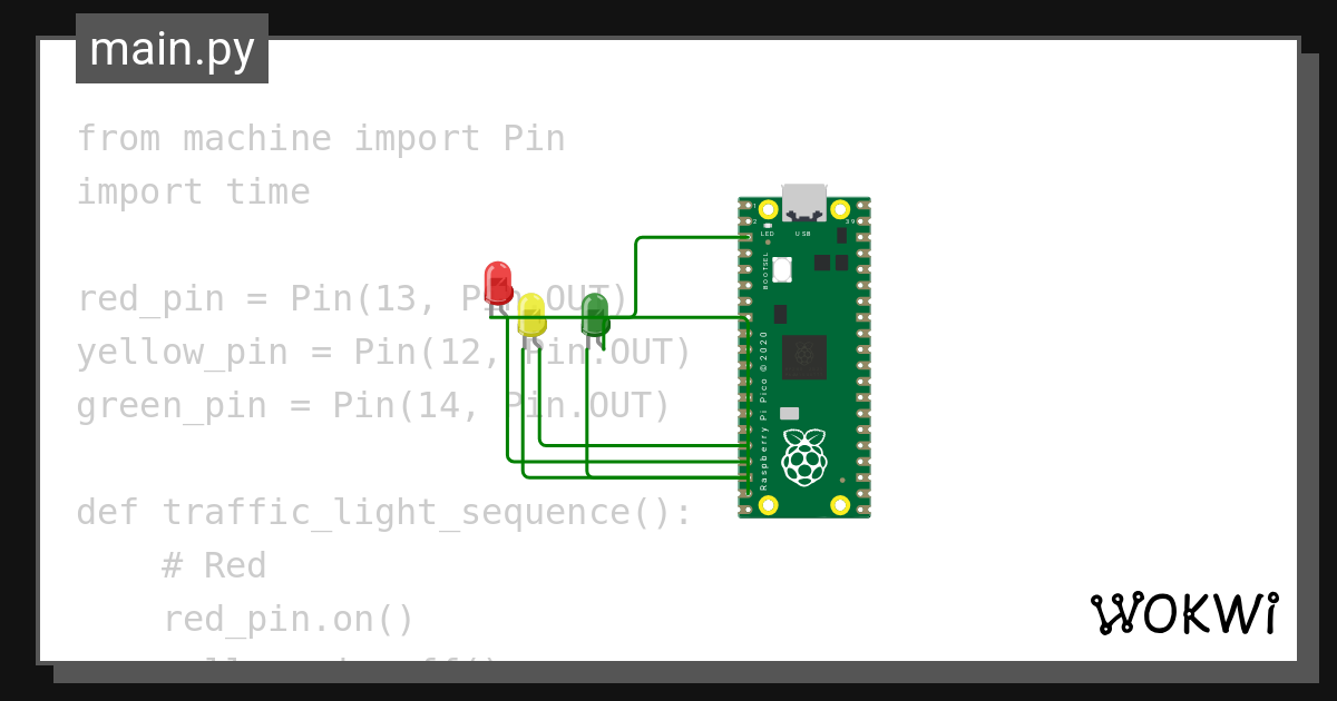 Trafic Light Wokwi Esp32 Stm32 Arduino Simulator 1546