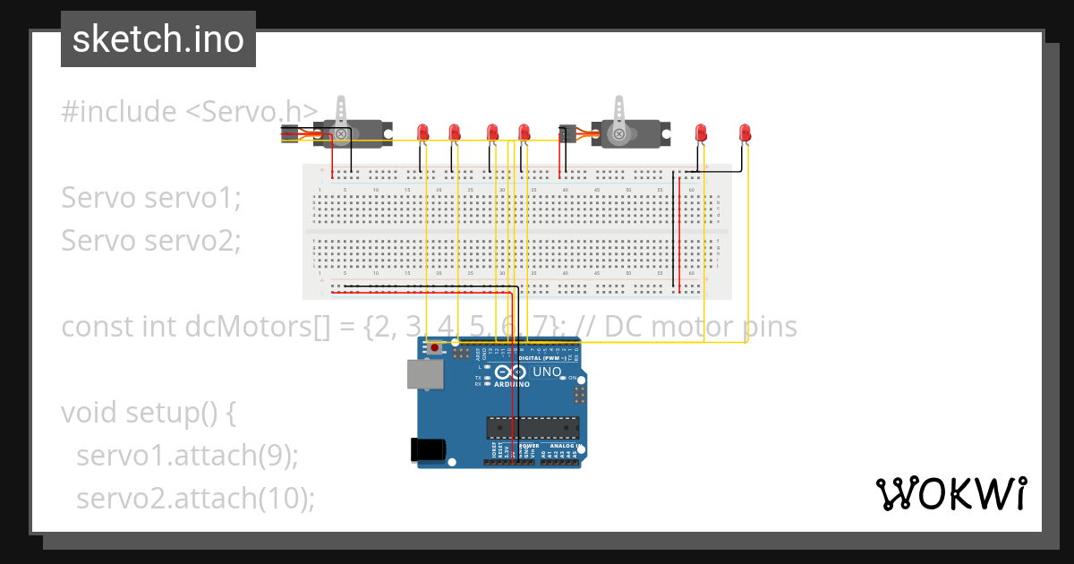 Arduino with dc servo - Wokwi ESP32, STM32, Arduino Simulator