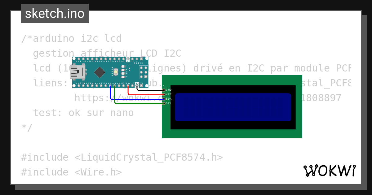 Nano I2c Lcd Wokwi Esp32 Stm32 Arduino Simulator