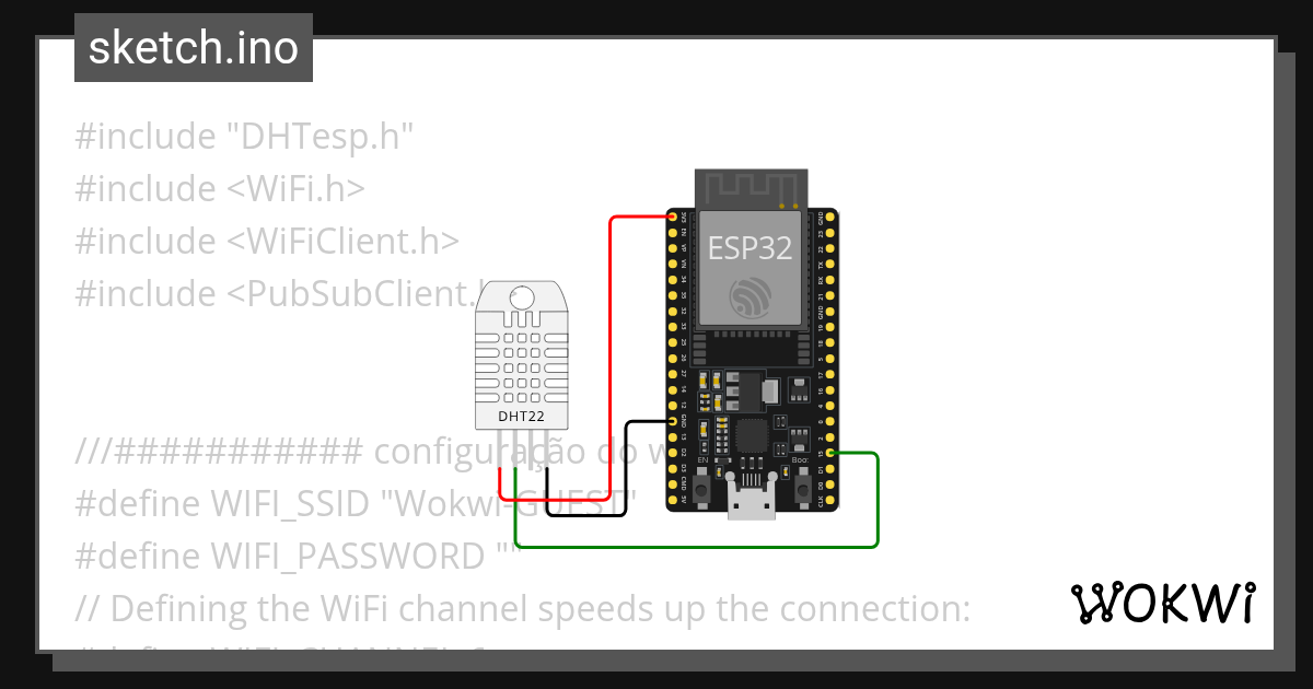 Mini- Projeto DHT22 (Temperatura e Umidade) - Wokwi ESP32, STM32, Arduino Simulator