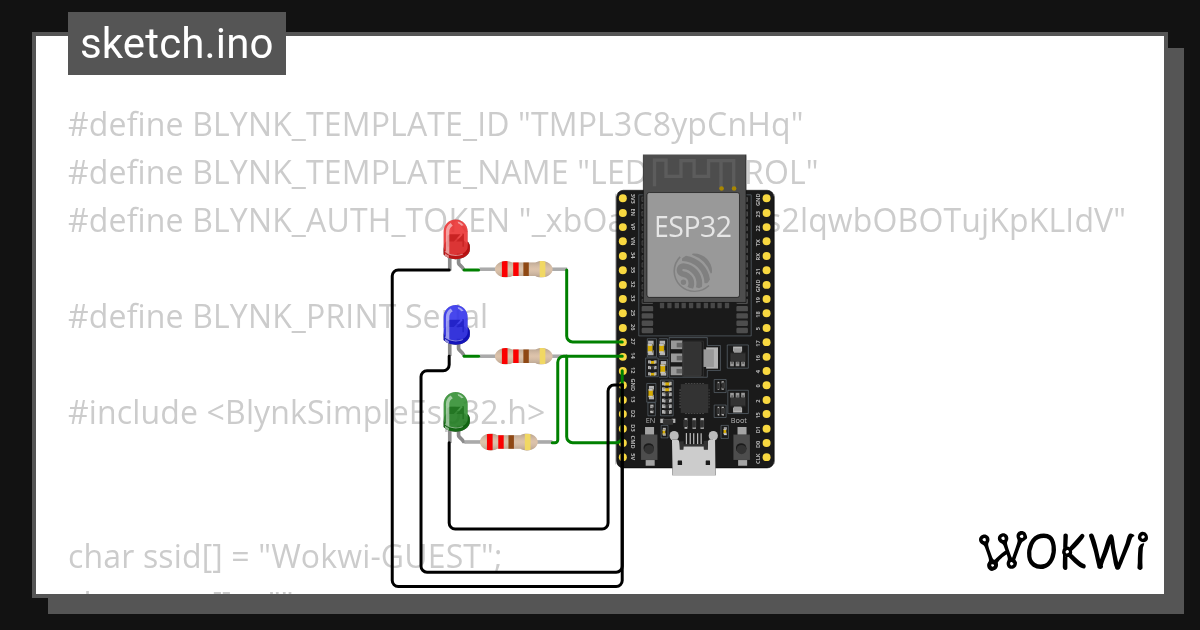 LED CONTROL - Wokwi ESP32, STM32, Arduino Simulator