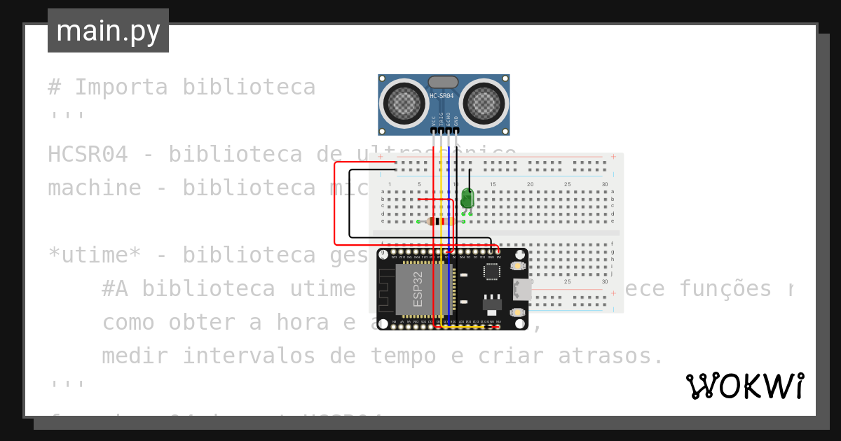 UltrassÔnico Wokwi Esp32 Stm32 Arduino Simulator