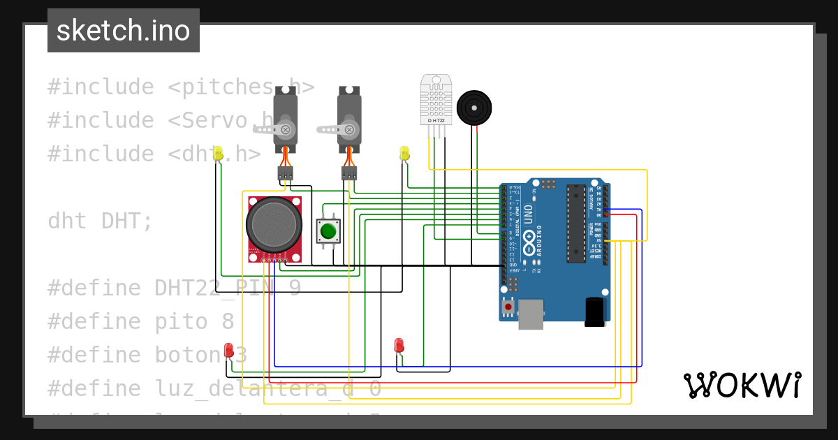 Coche Wokwi Esp32 Stm32 Arduino Simulator