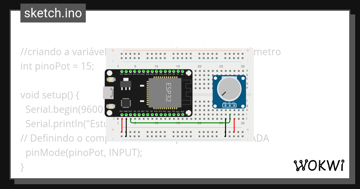 06_Potênciometro - Wokwi ESP32, STM32, Arduino Simulator