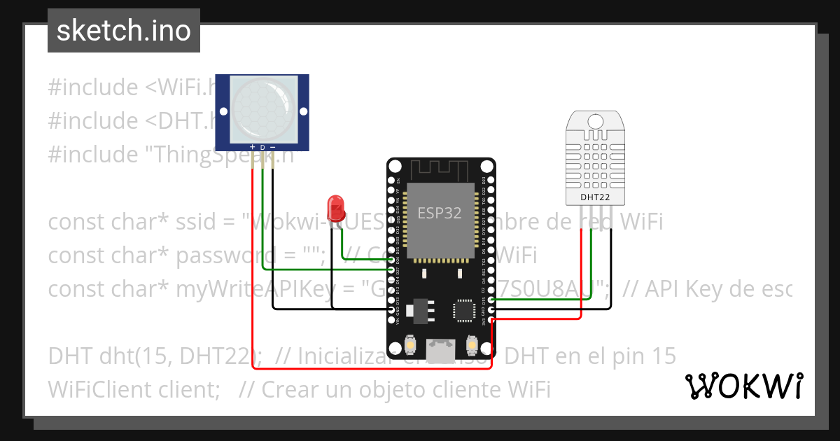 Thingspeak Dhtpir Wokwi Esp32 Stm32 Arduino Simulator