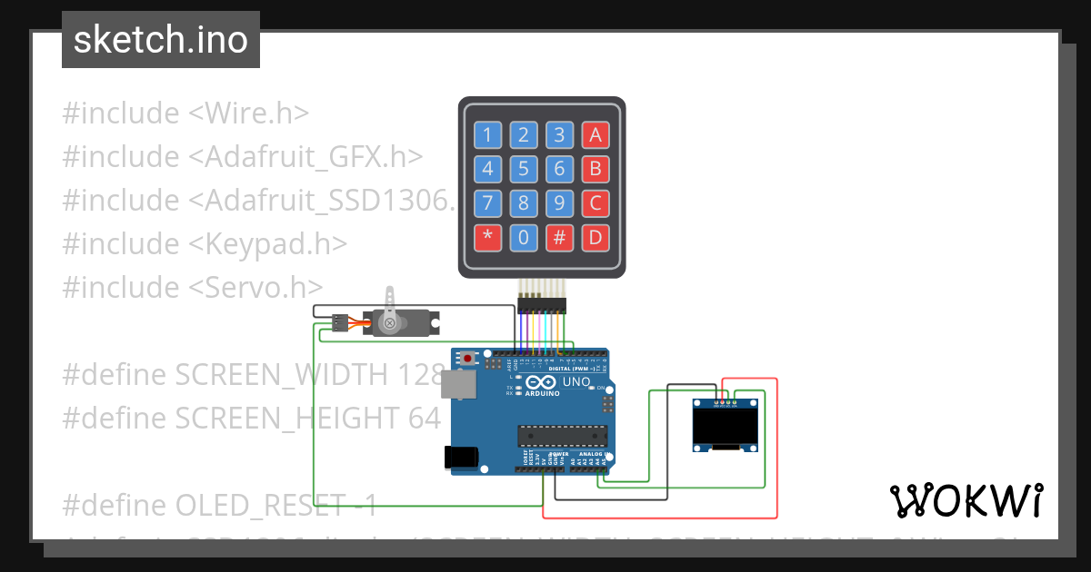 keypad akses - Wokwi ESP32, STM32, Arduino Simulator